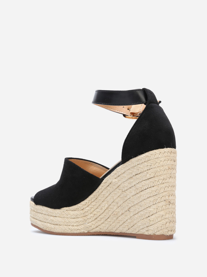 Sandales avec talon compensé en cordage