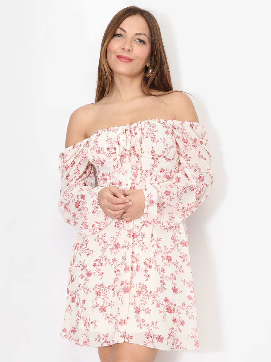 Robe patineuse fleurie style corset