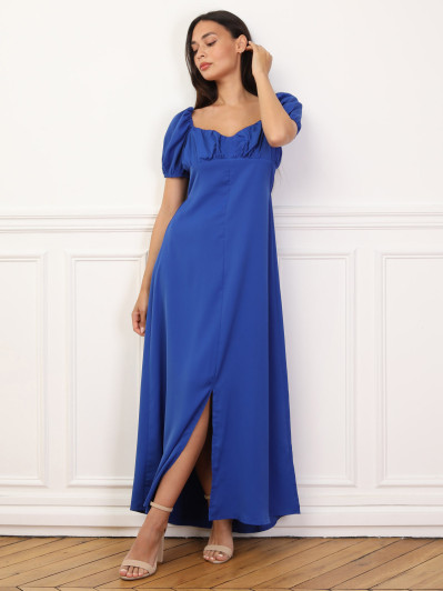 Robe de cérémonie évasée en tulle vert foncé