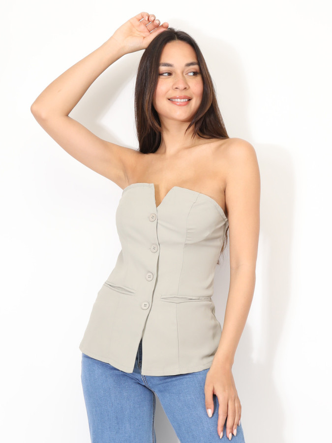 Top bustier avec boutons