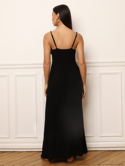 Robe longue noire style bohème
