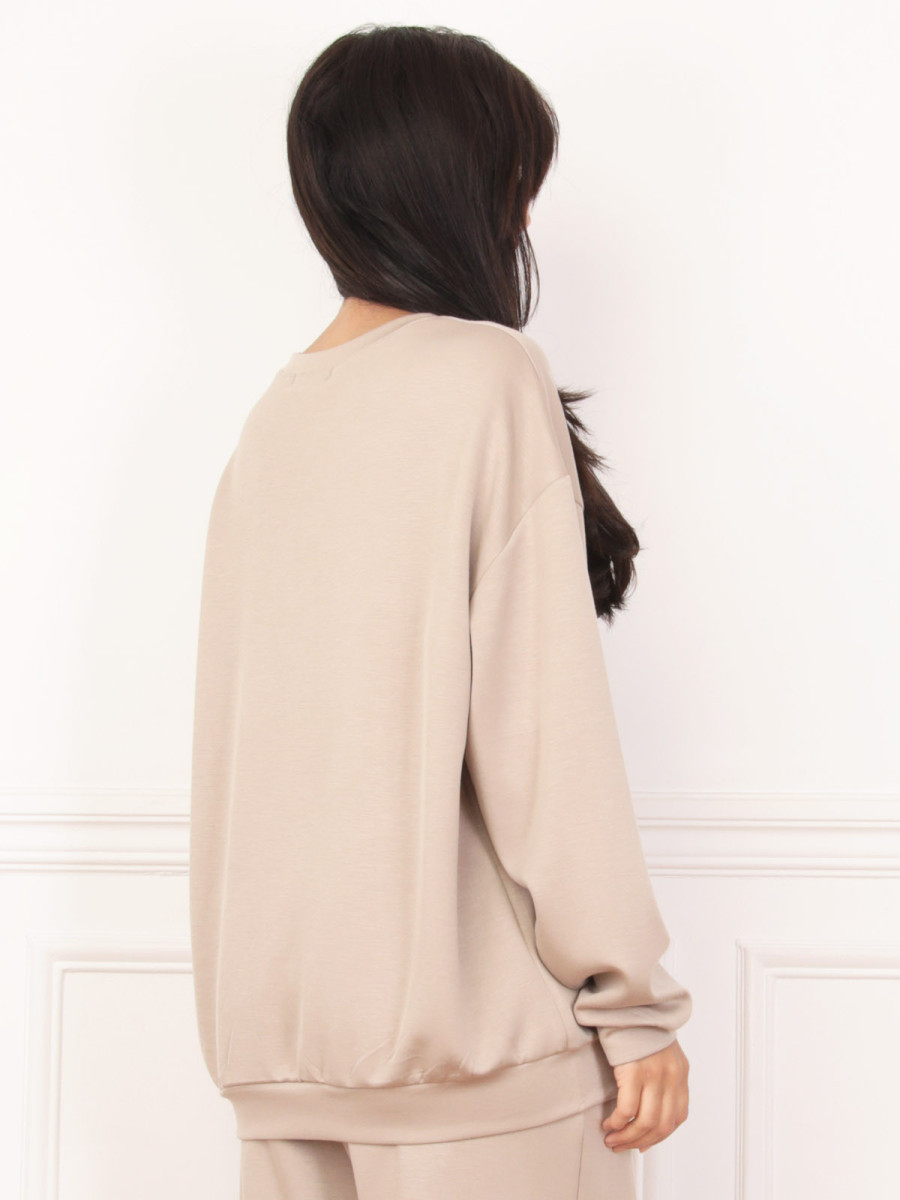 Sweat basique oversize taupe