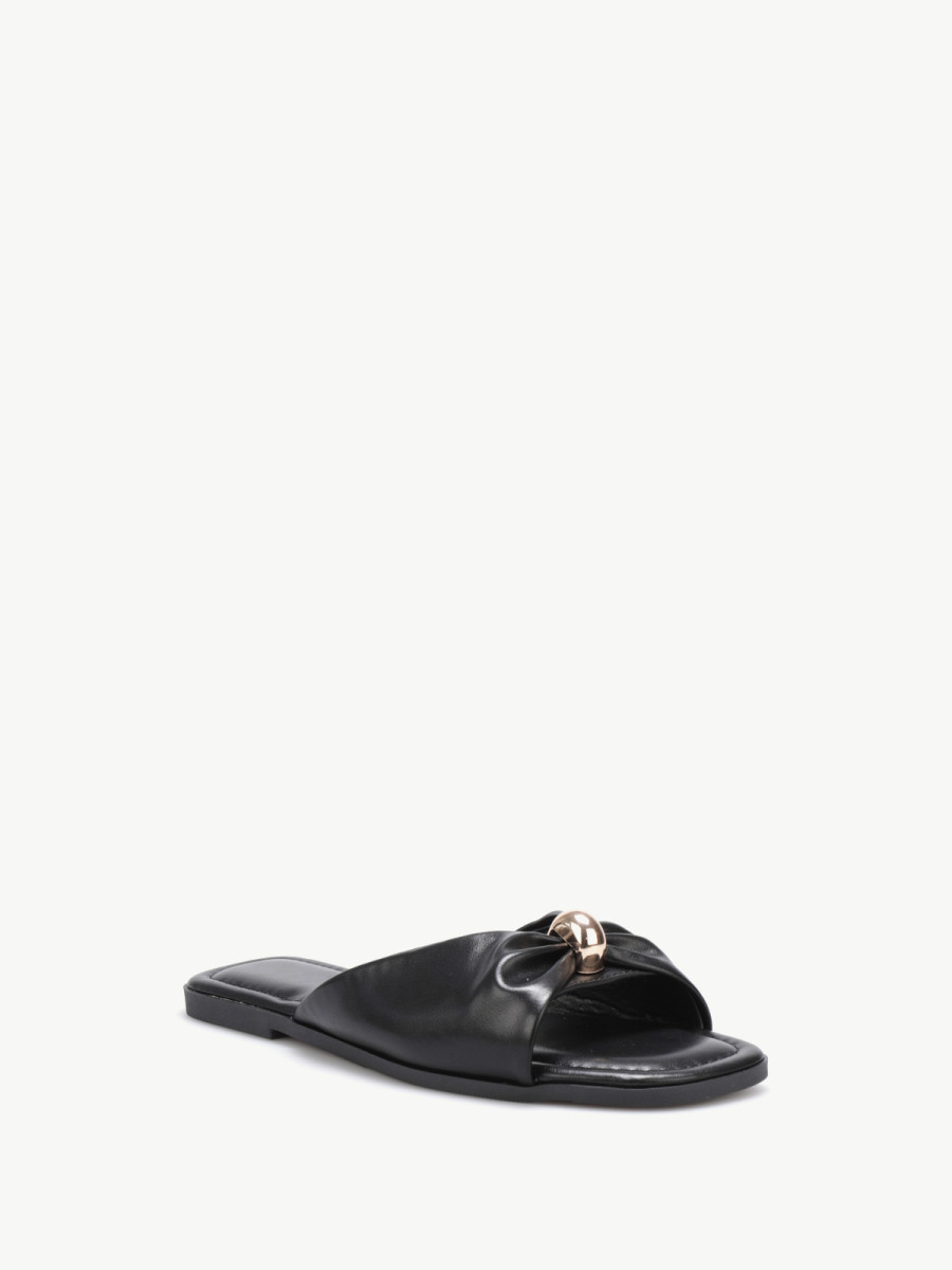 Mules à bride nœud en simili noires
