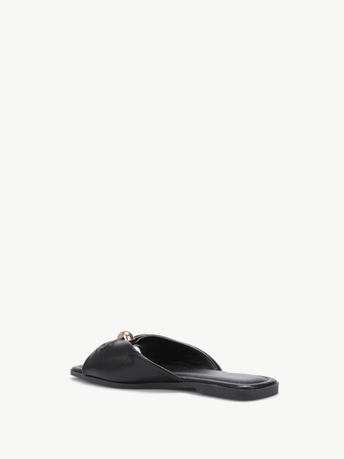 Mules à bride nœud en simili noires