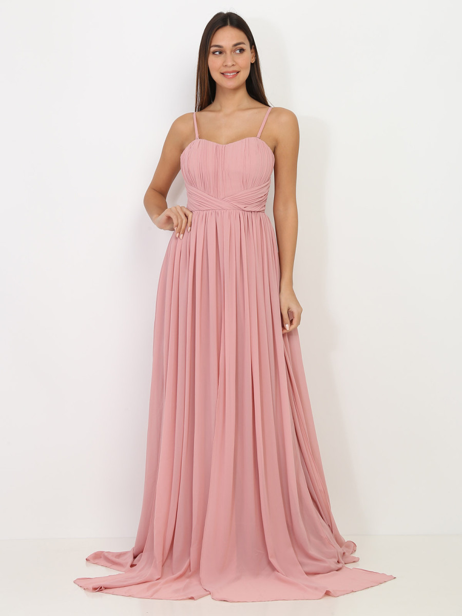Robe longue bustier drapée